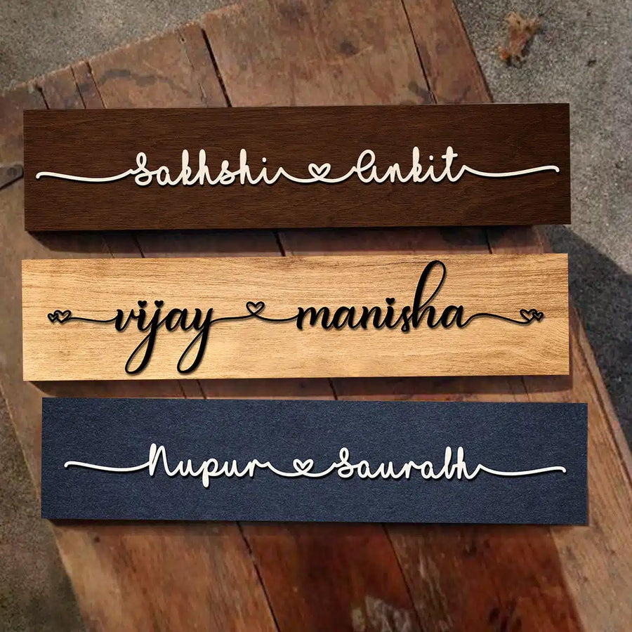 Personalized Sleek Couple Name Plate – Lets Custom Studio - Custom Neon ...