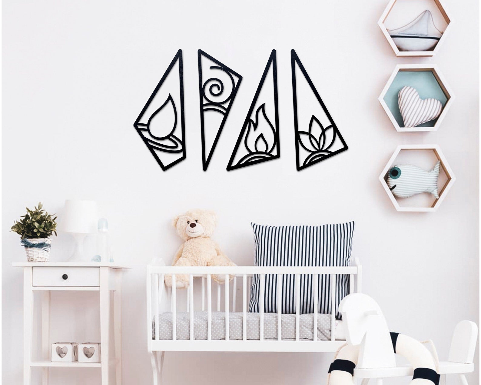 4 Elements Wall Art Decor - Earth, Fire, Water & Air : Style - 11 ...