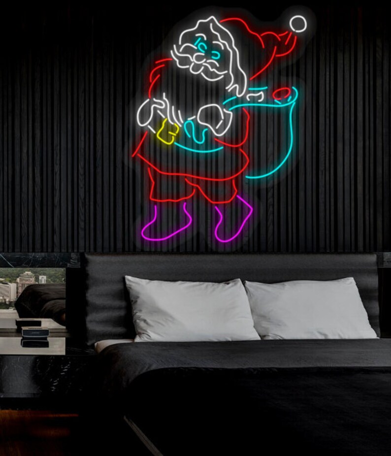 Santa Claus Christmas Neon Sign – Lets Custom Studio - Custom Neon Signs