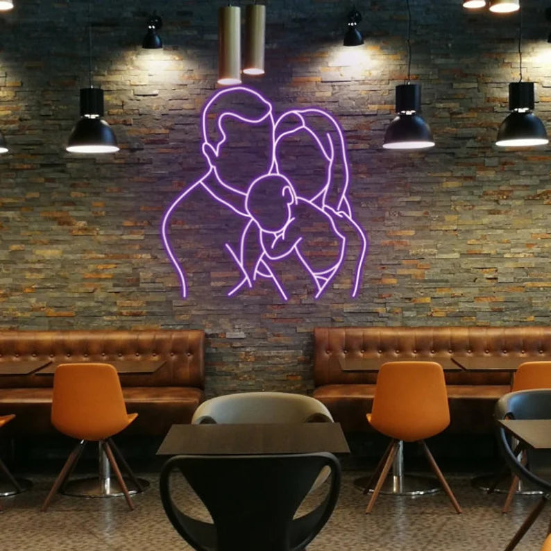 Family Led Neon Sign – Lets Custom Studio - Custom Neon Signs