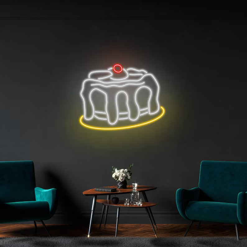Cake Neon Sign Light – Lets Custom Studio - Custom Neon Signs