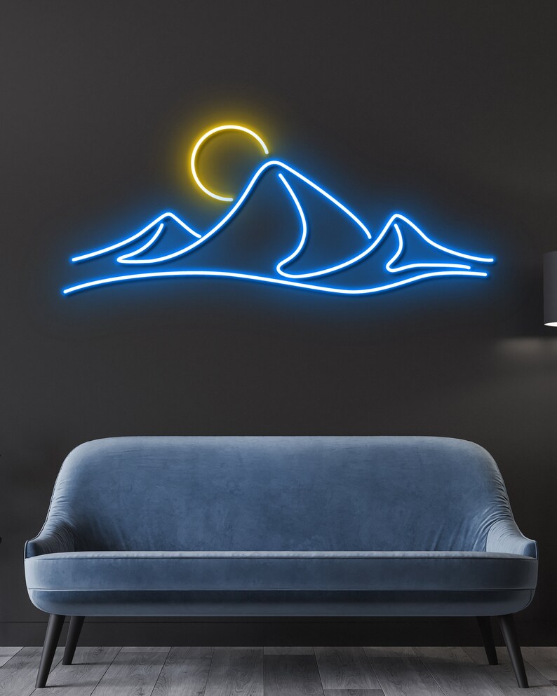 Sun Mountain Wave Led Sign – Lets Custom Studio - Custom Neon Signs