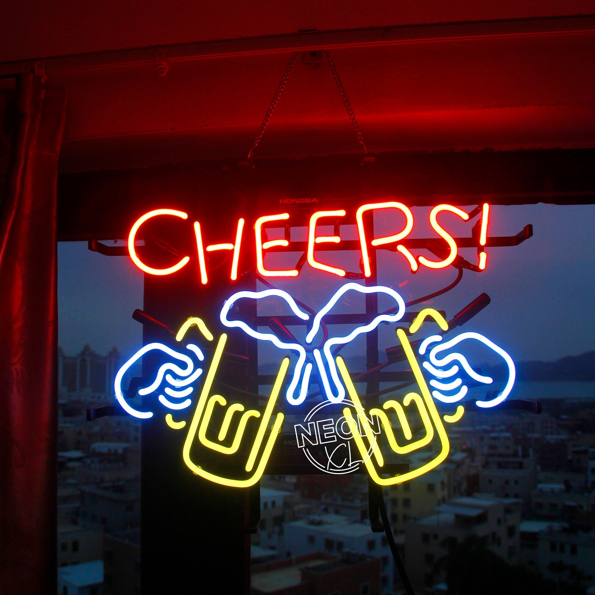 Cheers Bar Glass Neon Sign – Lets Custom Studio - Custom Neon Signs